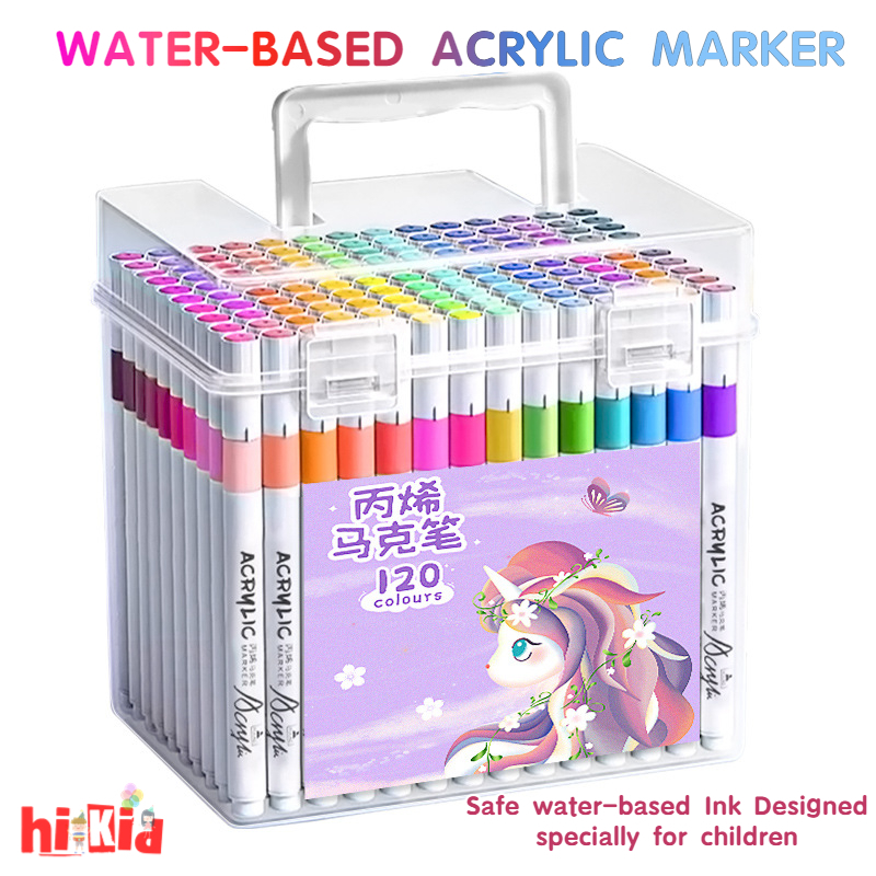 12-48Color Kindergarten Opaque Paper Stackable Soft Head Watercolor Pen ...