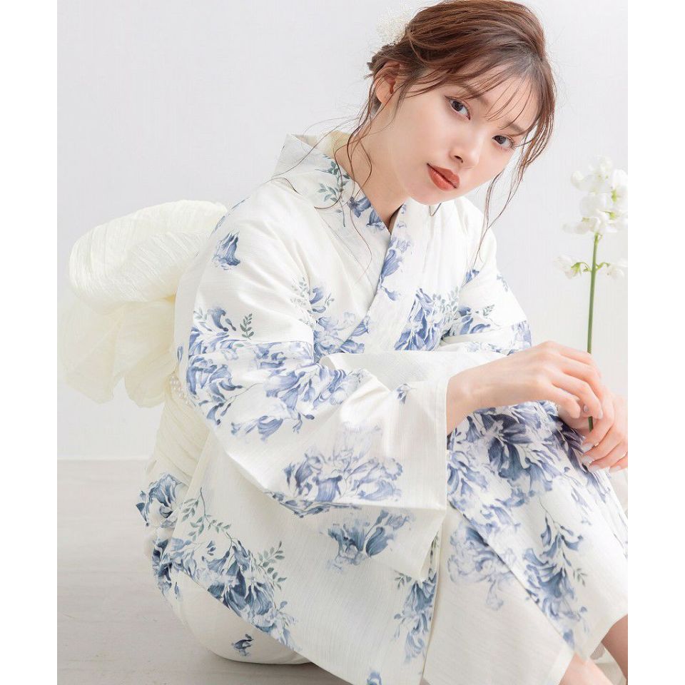 [Foamy purple cloud tree] 2024 Yukata 5-piece set (yukata, obi, geta, dressing manual, waist ...