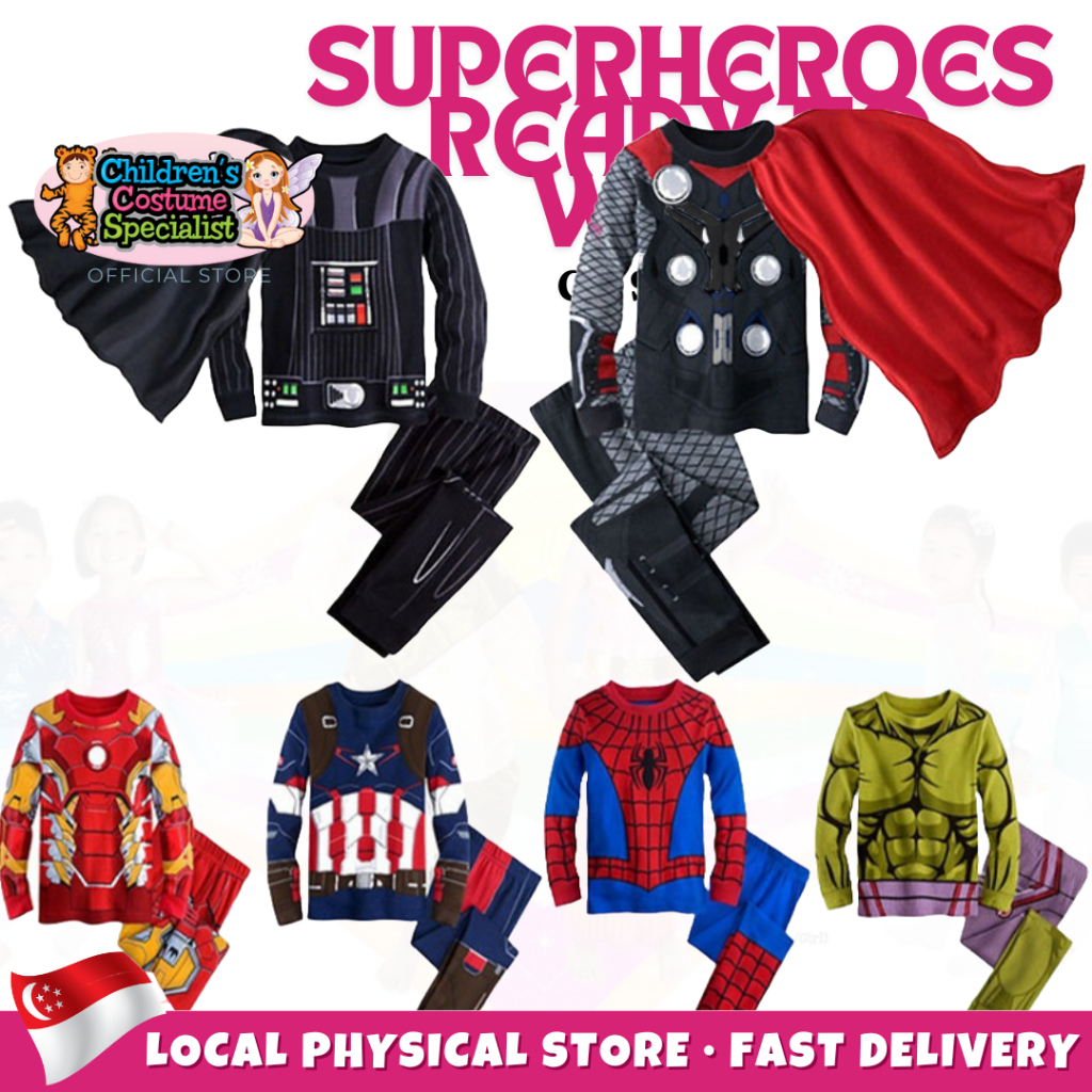 Superhero Marvel Pyjamas Hulk Spiderman Superman Ironman Superman ...