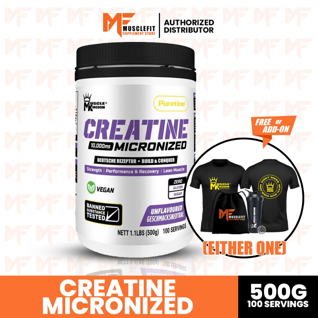 Muscle Kingdom 100% Creatine Micronized unflavored Halal Creatine | Shopee Singapore