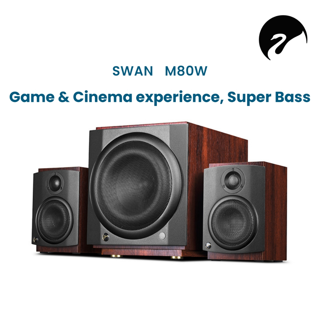Swan M80W 2.1 CH Speaker 8" Subwoofer Shocking Bass | Shopee Singapore