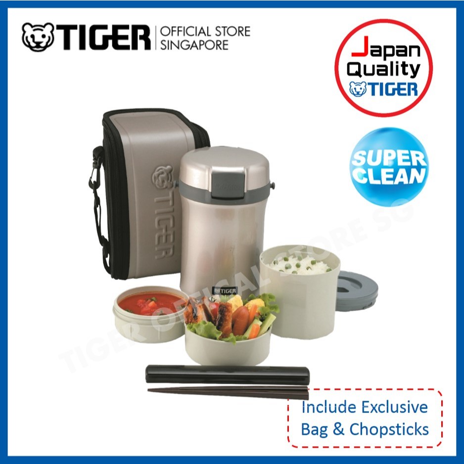 Tiger 2.0L Stainless Steel Lunch Box with Bag - LWU-B200 | Shopee Singapore