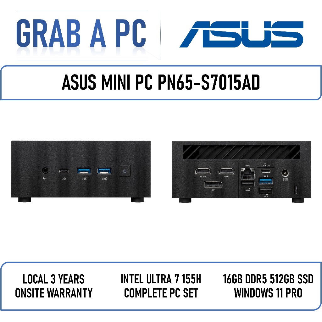 ASUS MINI PC PN65-S7015AD ULTRA 7 / PN65-S5014AD ULTRA 5 (COMPLETE PC ...