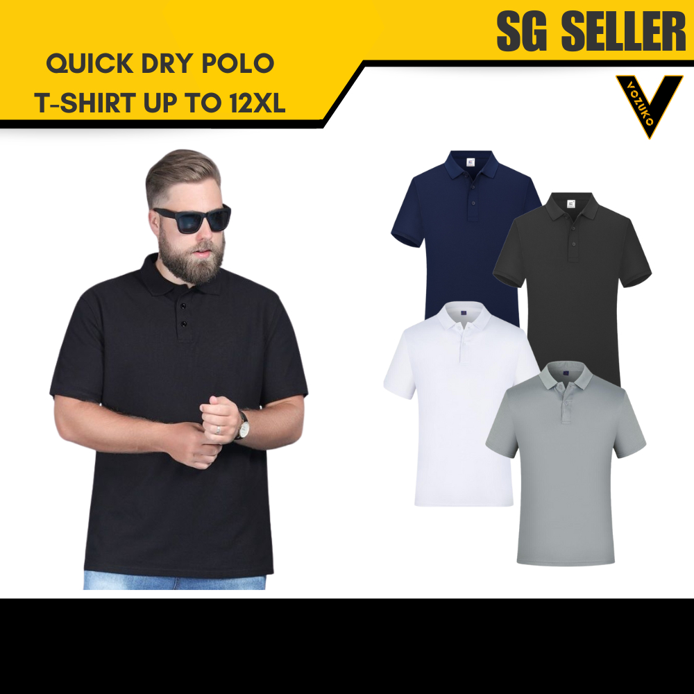 [VOZUKO] Customizable High-Quality Black Quick-Dry Polo T-Shirts Cool Material Minimum Order of ...