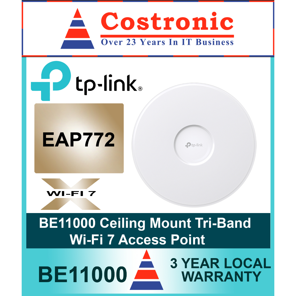 TP-LINK EAP772 BE11000 Ceiling Mount Tri-Band Wi-Fi 7 Access Point-Link ...