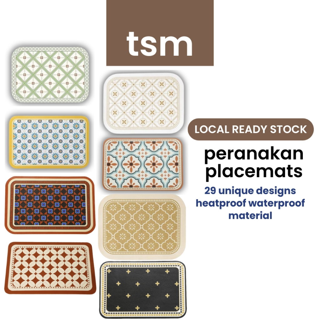 TSM Table Placemat | PVC Waterproof | Non-Slip Heat Resistant | Shopee ...