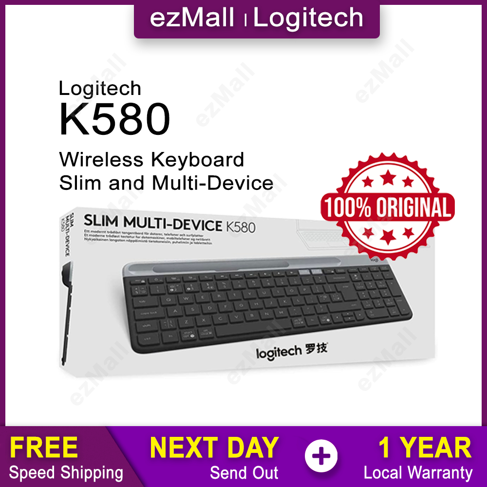 Logitech K580 Slim Multi Device Wireless Keyboard With Bluetooth And Usb Receiver Shopee Singapore