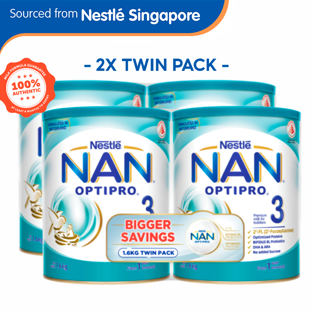 [Value Pack Bundle of 2] Nestle NAN Optipro Stage 3 Growing Up Milk 1.6kg x 4 | Shopee Singapore