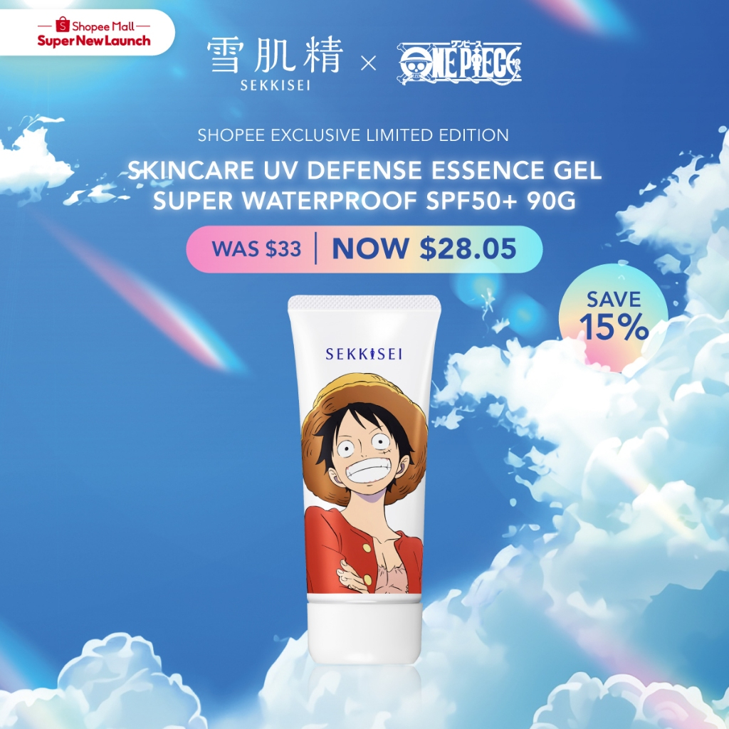 Kose ONE PIECE x SEKKISEI Skincare UV Defense Essence Gel Super Waterproof SPF50+ 90g (Shopee ...