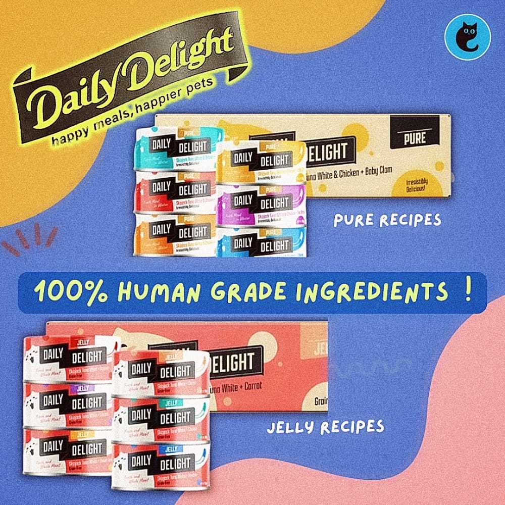 Daily Delight Cat Canned Food Pure & Jelly Recipe 80g (24 cans ...