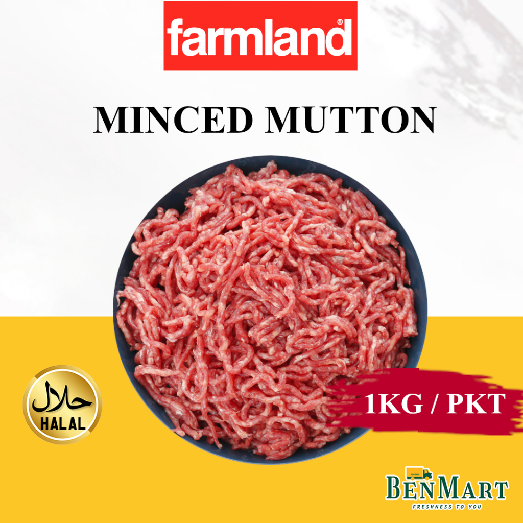 [BenMart Frozen] Farmland Premium Minced Mutton Leg 1kg - Halal ...
