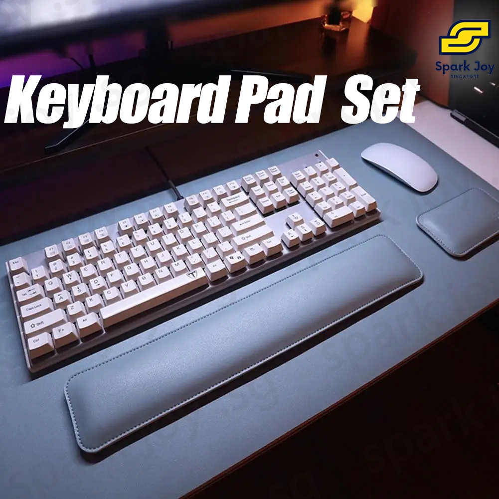 【SG】Double-sided Leather Wrist Support Mouse Pad Keyboard Wrist Pad ...