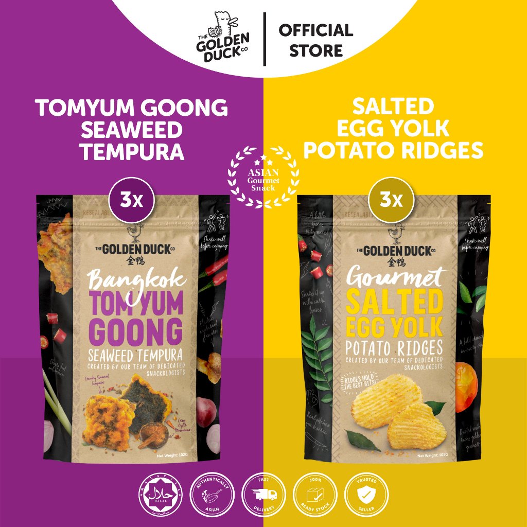 [Bundle of 6] 3 x Tom Yum Goong Gourmet Seaweed Tempura & 3 x Salted ...