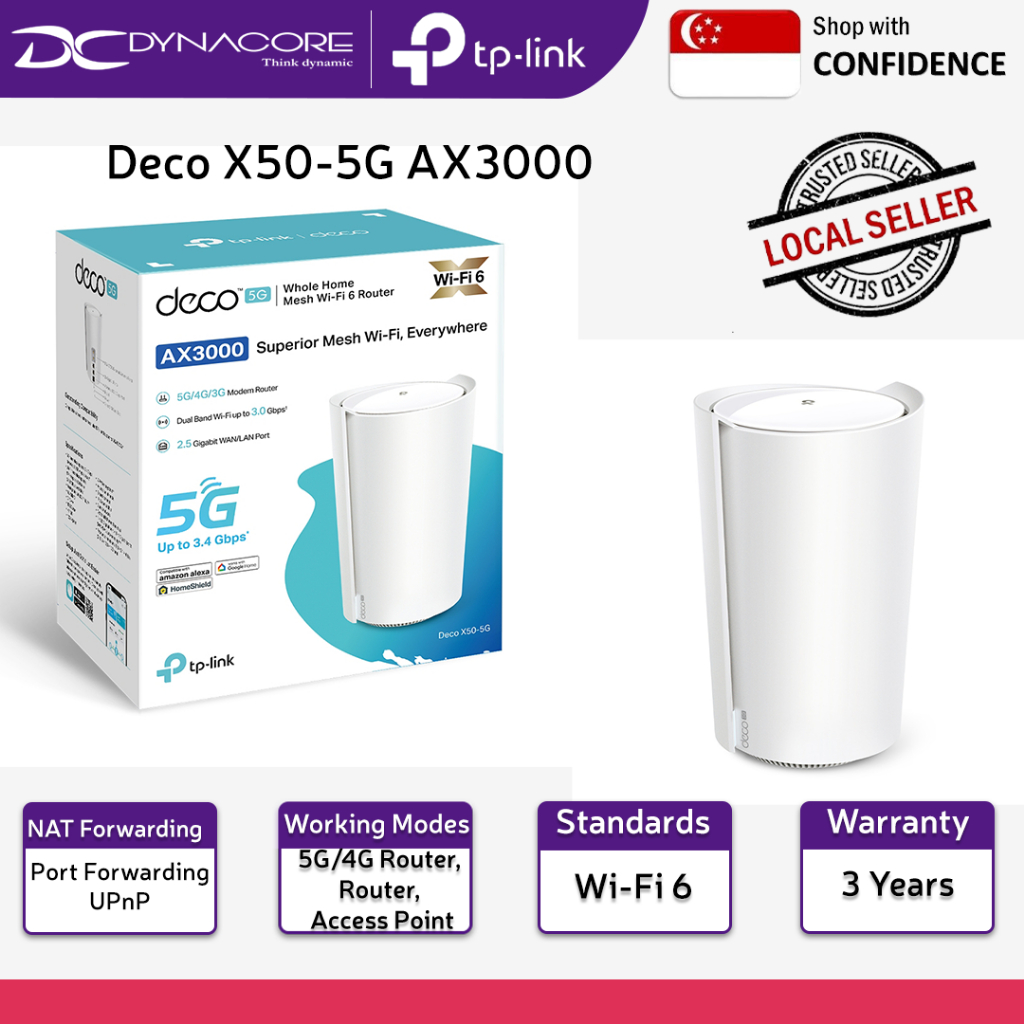 TP-LINK Deco X50-5G 5G AX3000 Whole Home Mesh WiFi 6 Gateway (Availability based on regions ...