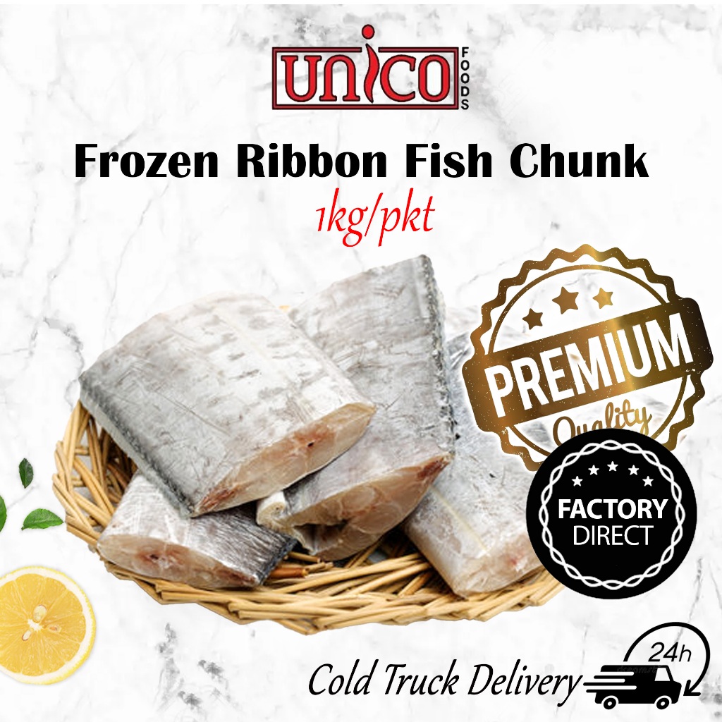 [UNICOFOODS] Frozen Ribbon Fish Chunk (1kg/pkt) | 带鱼 | Shopee Singapore