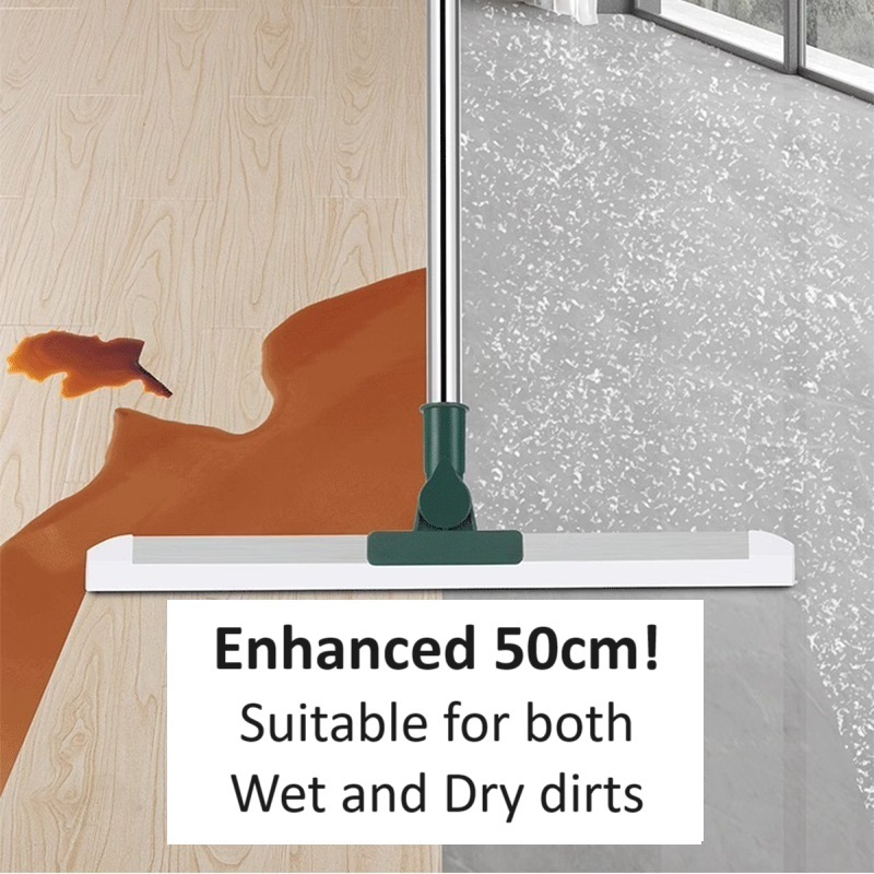 [SG SELLER] 50CM Magic Silicone Broom Mop Double Scrap Floor Bathroom ...