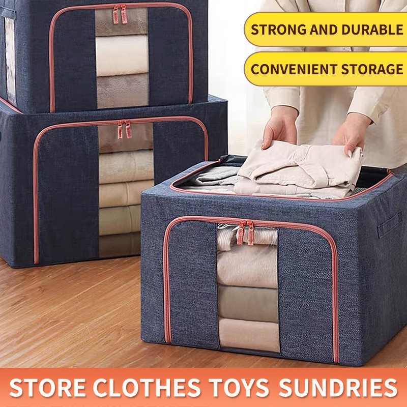 Storage box organizer 24L/66L/100L foldable clothing organizer ...