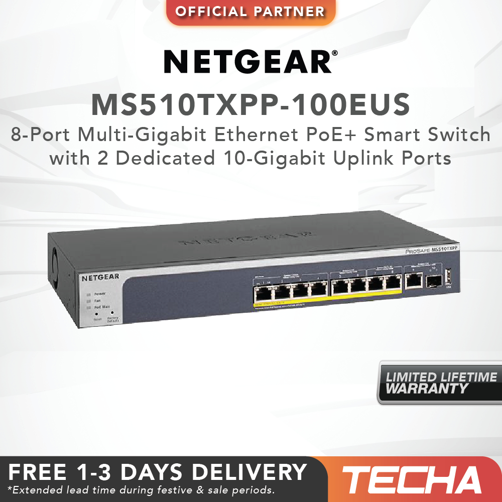 Netgear MS510TXPP-100EUS | 8-Port Multi-Gigabit Ethernet PoE+ Smart ...