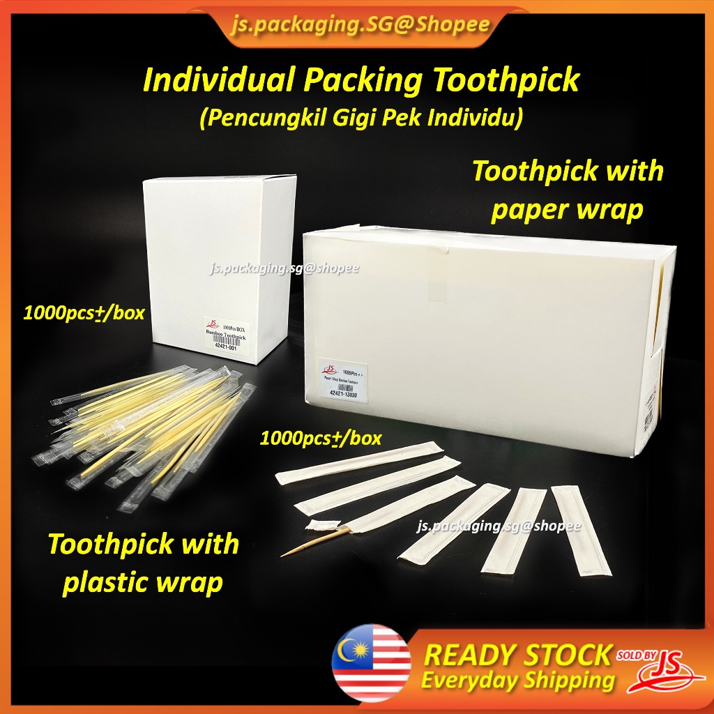 Pencungkil Gigi Toothpick With Individual Wrapper Plastic/Paper (6 ...