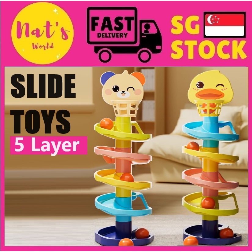 Baby Toy Tower Puzzle Rolling Ball Kid Toys Baby Early learning 5 Layer ...