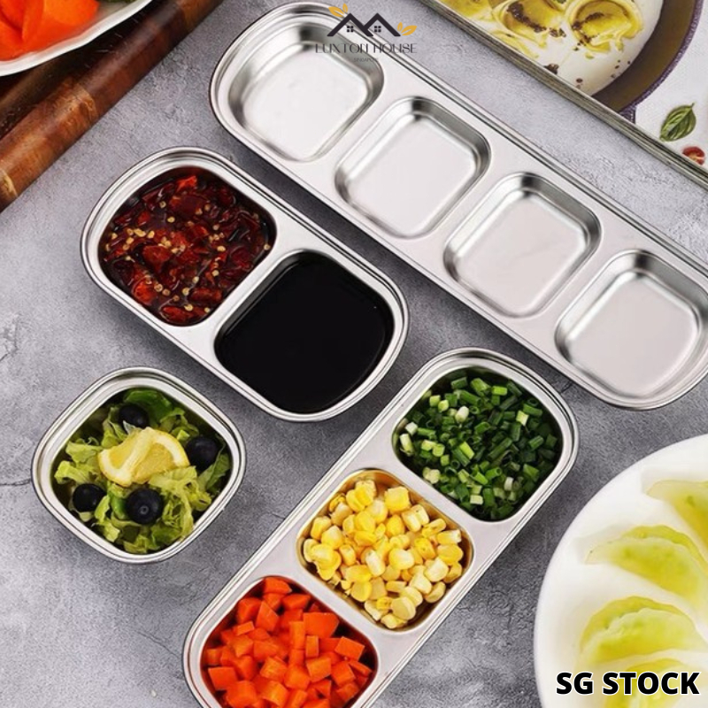 {SG} Korean Seasoning Dish 304 Stainless Steel Seasoning Sauce Dish 2/3 ...