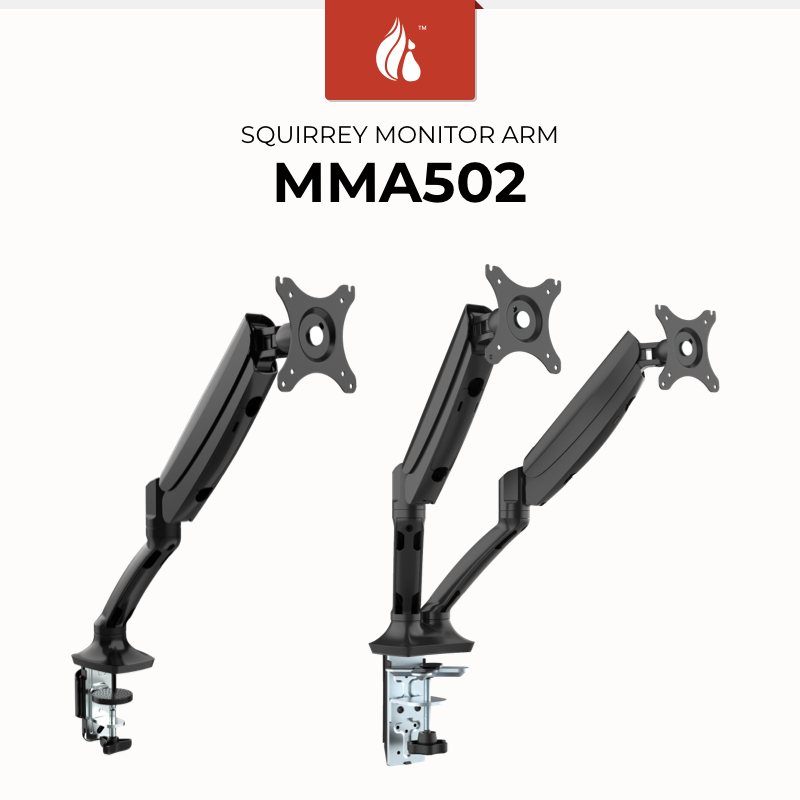 Squirrey Multi-Function Gas Spring Monitor Mount Arm [360°, 3-Axis ...