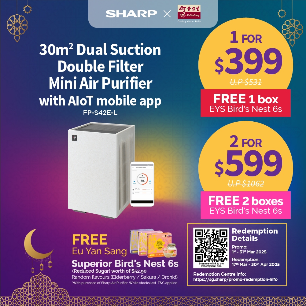 SHARP 30m² Purefit MINI Air Purifier FP-S42E-L (Light Gray) | Shopee ...