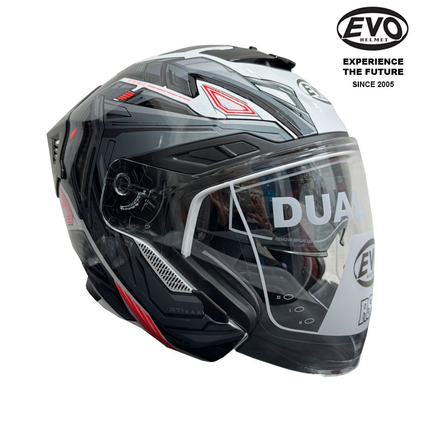 EVO RS9 Jet Fighter Pearl White Grey Helmet (FREE EVO RS9 HELMET ...