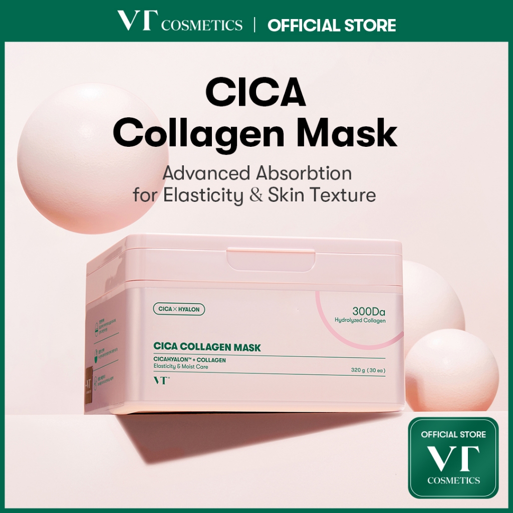 [VT COSMETICS] CICA Collagen Mask 30pcs, Skin Elasticity, 300 Da low ...