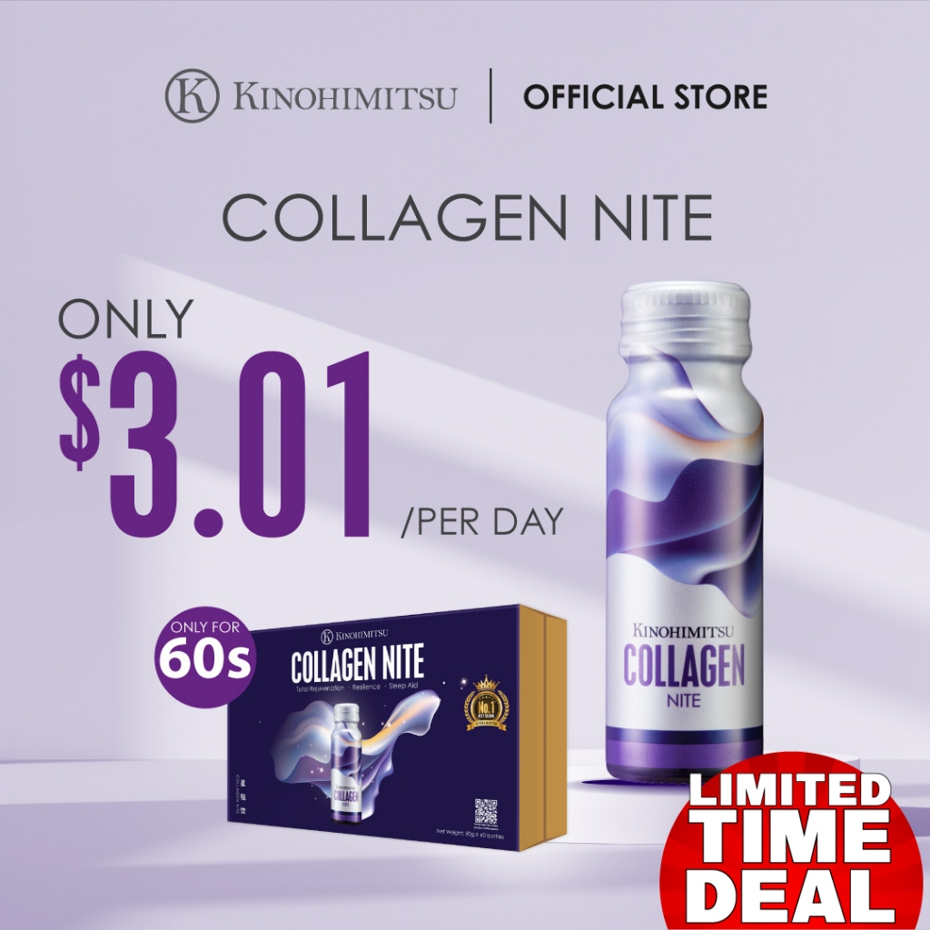 [60 Bottles] Kinohimitsu Collagen Nite 5300mg Inner Beauty Supplement ...