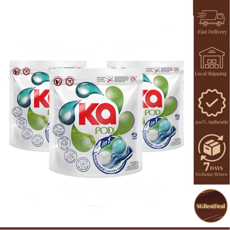[Bundle of 3] KA 4-in-1 Laundry Detergent Capsules Refill Pack (54Pcs) / Laundry Pods | Shopee ...