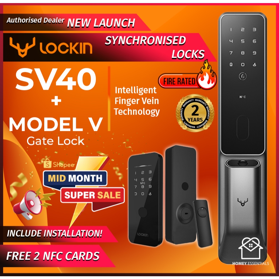 SG STOCK!🔥 LOCKIN SV40 FINGER VEIN DIGITAL SMART LOCK BUNDLE ...