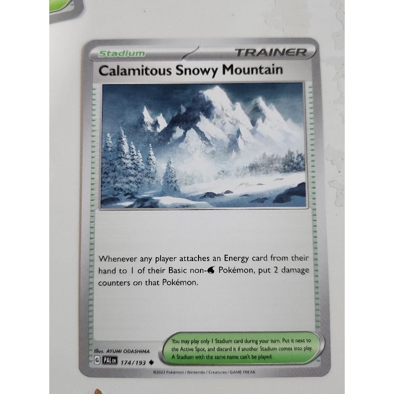 Pokemon calamitous snowy mountain trainer supporter paldea evolved card ...