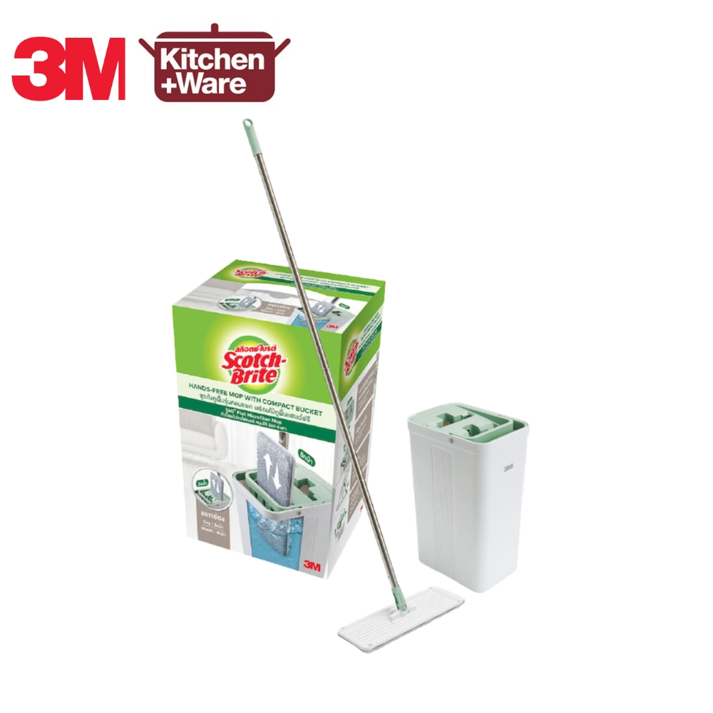 3M Scotch Brite Hands-Free Flat Microfiber Mop/ Refill Pack (2pcs/pack ...
