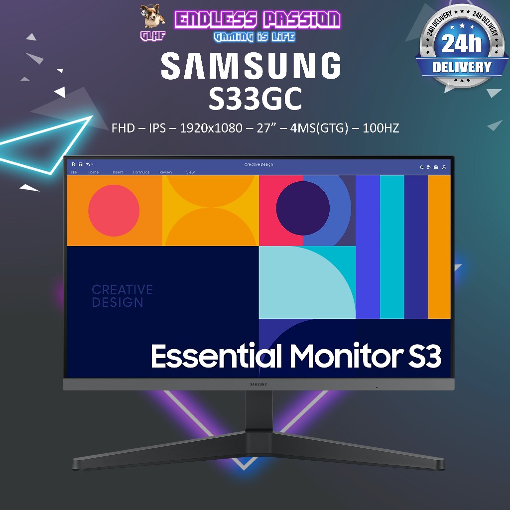 Samsung Essential S3 S33GC 27" FHD IPS Display Productivity Monitor ...