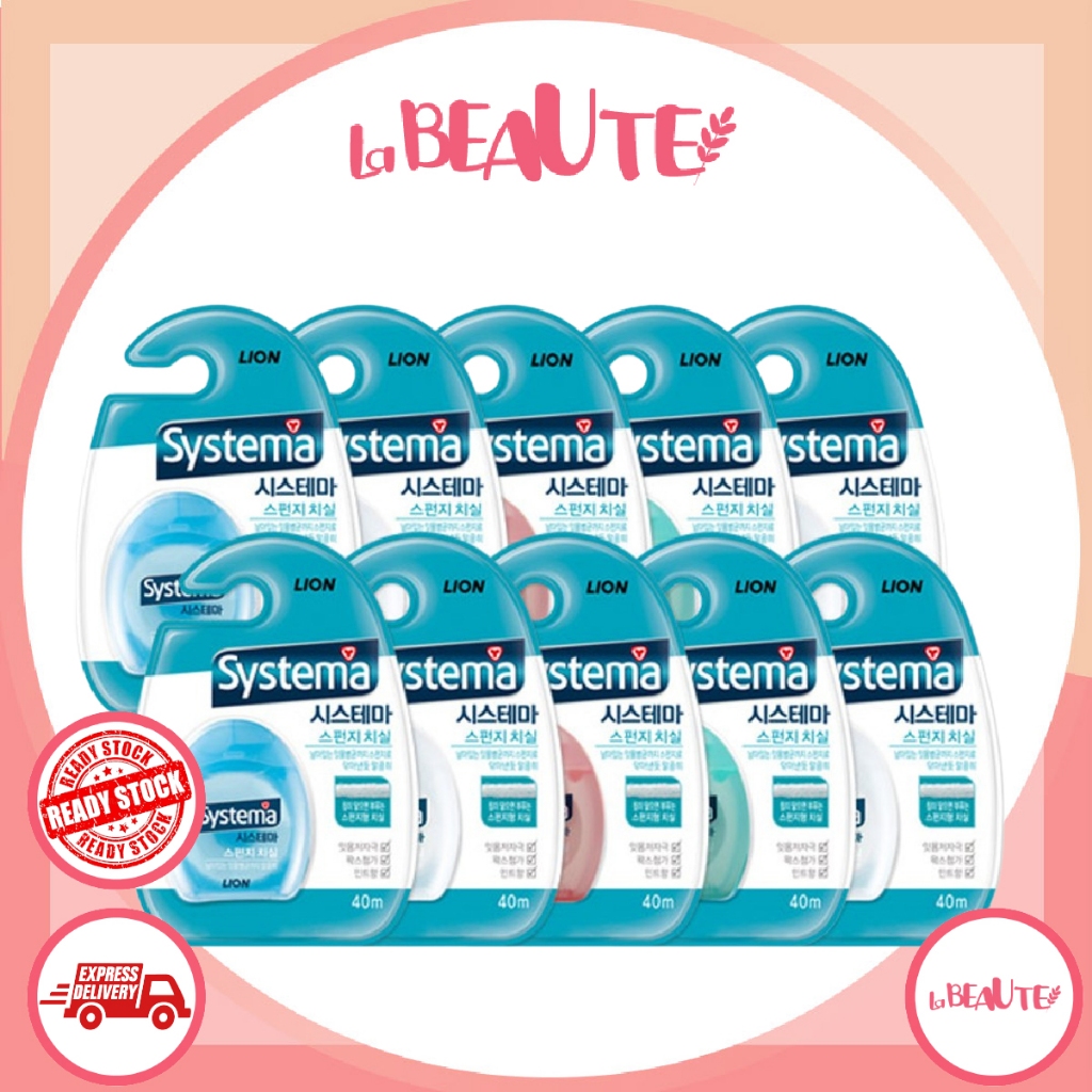 Lion Systema Sponge Dental Floss 40M / 3D Expandable Floss | Shopee Singapore