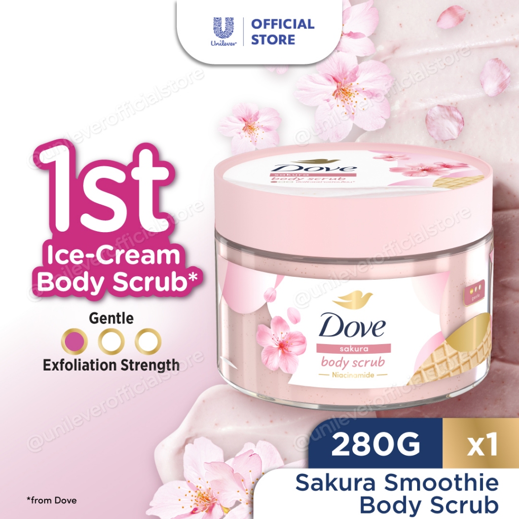 Dove Ice Cream Sakura Smoothie Body Scrub 280g | Shopee Singapore
