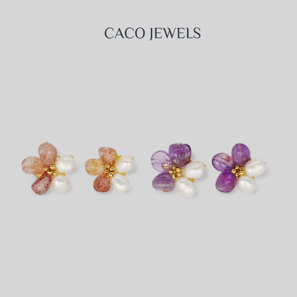 CACO Freshwater Baroque Pearl Earrings 14K Gold Plated Pink Purple ...