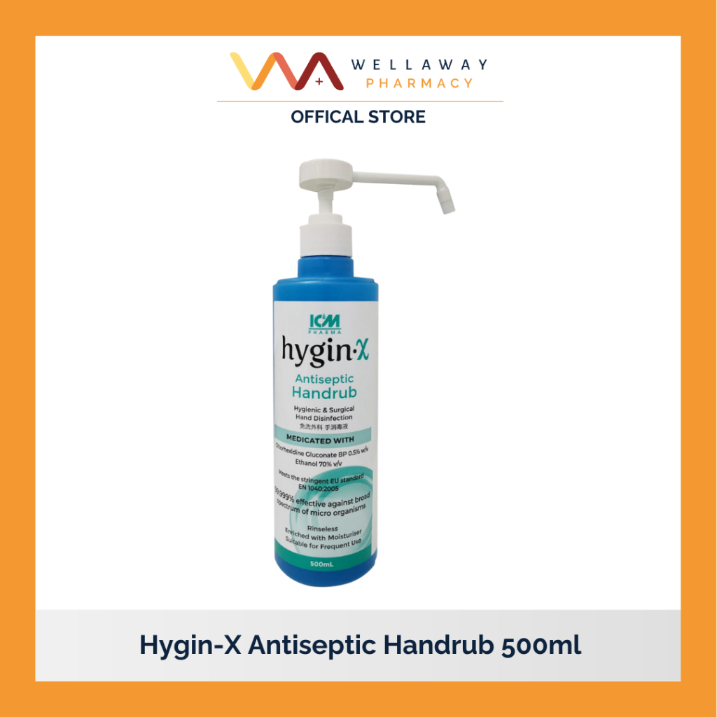 Hygin-X Antiseptic Handrub 500ml [Ready-to-use alcohol hand rub ...