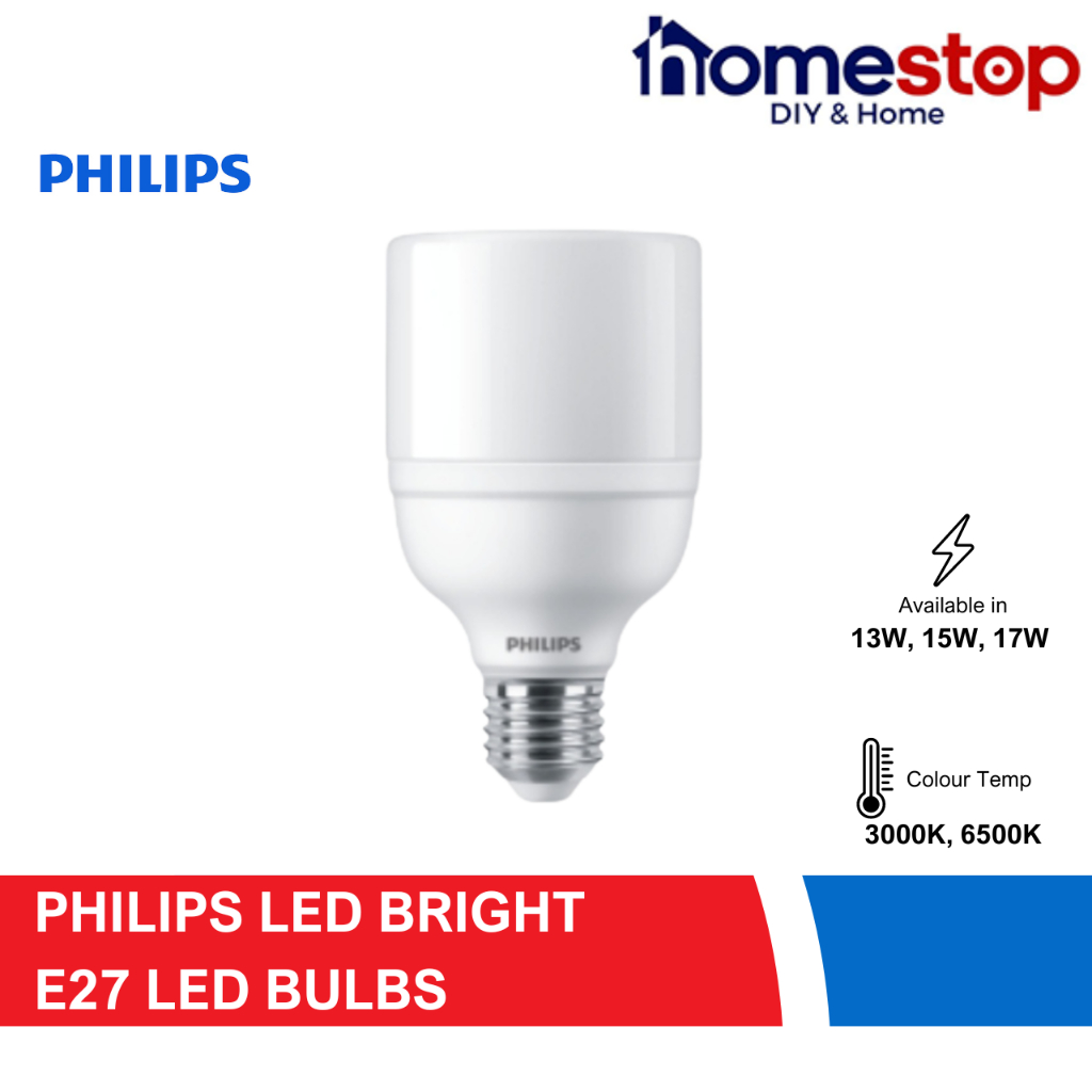 Philips LED Bright Extra Brightness E27 Bulb: Warm White and Cool Daylight | Shopee Singapore