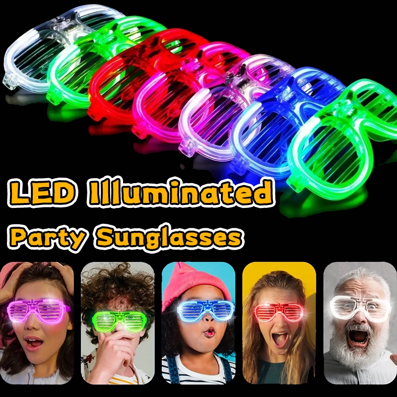 LED Glasses Party Neon Flashing Light Up Party glasses School ...