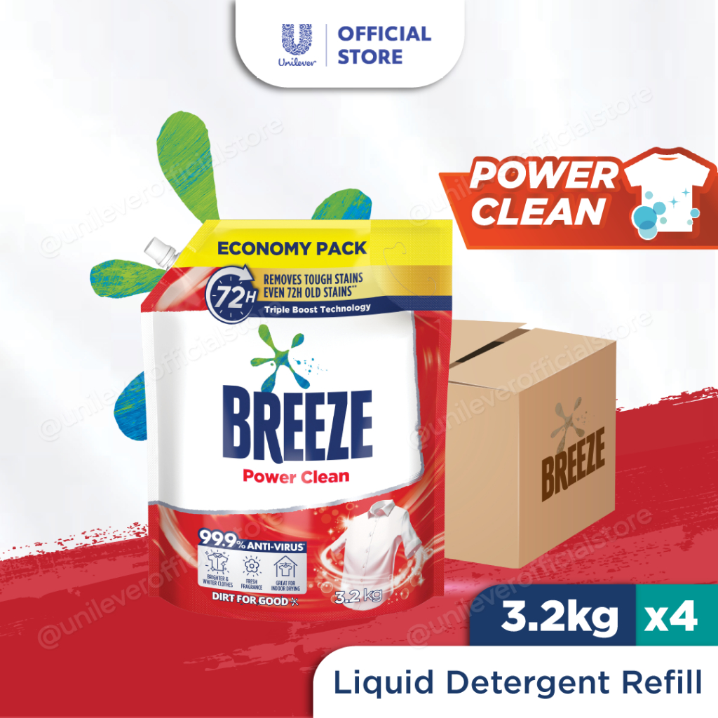 [Bundle of 4] Breeze Liquid Detergent Refill 3.2kg | Shopee Singapore