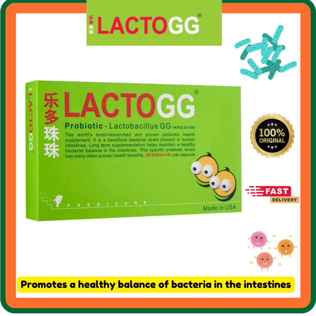 Lacto GG Probiotic - Lactobacillus GG | 30 Capsules | EXP: 06/2026 | 20 ...