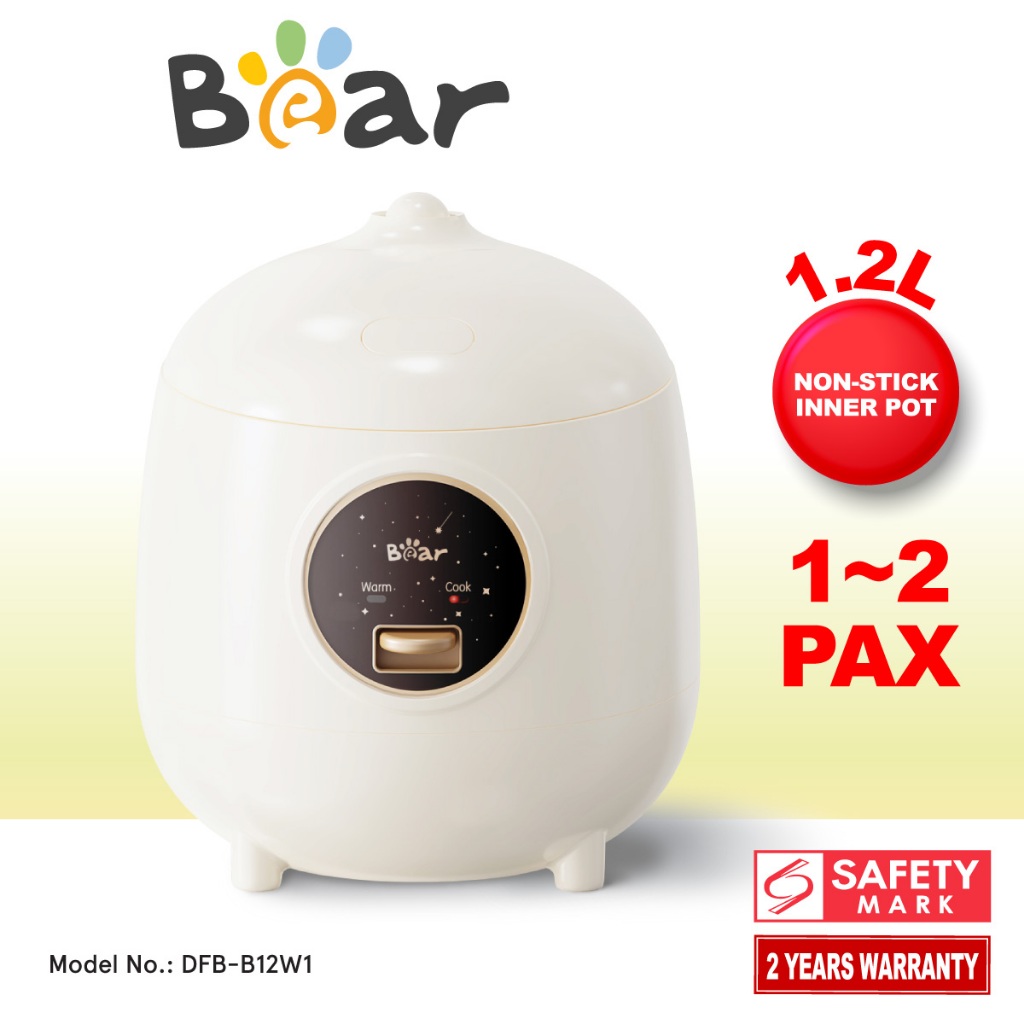 BEAR 1.2L Rice Cooker, Mini Rice Cooker with non-stick Inner Pot ...