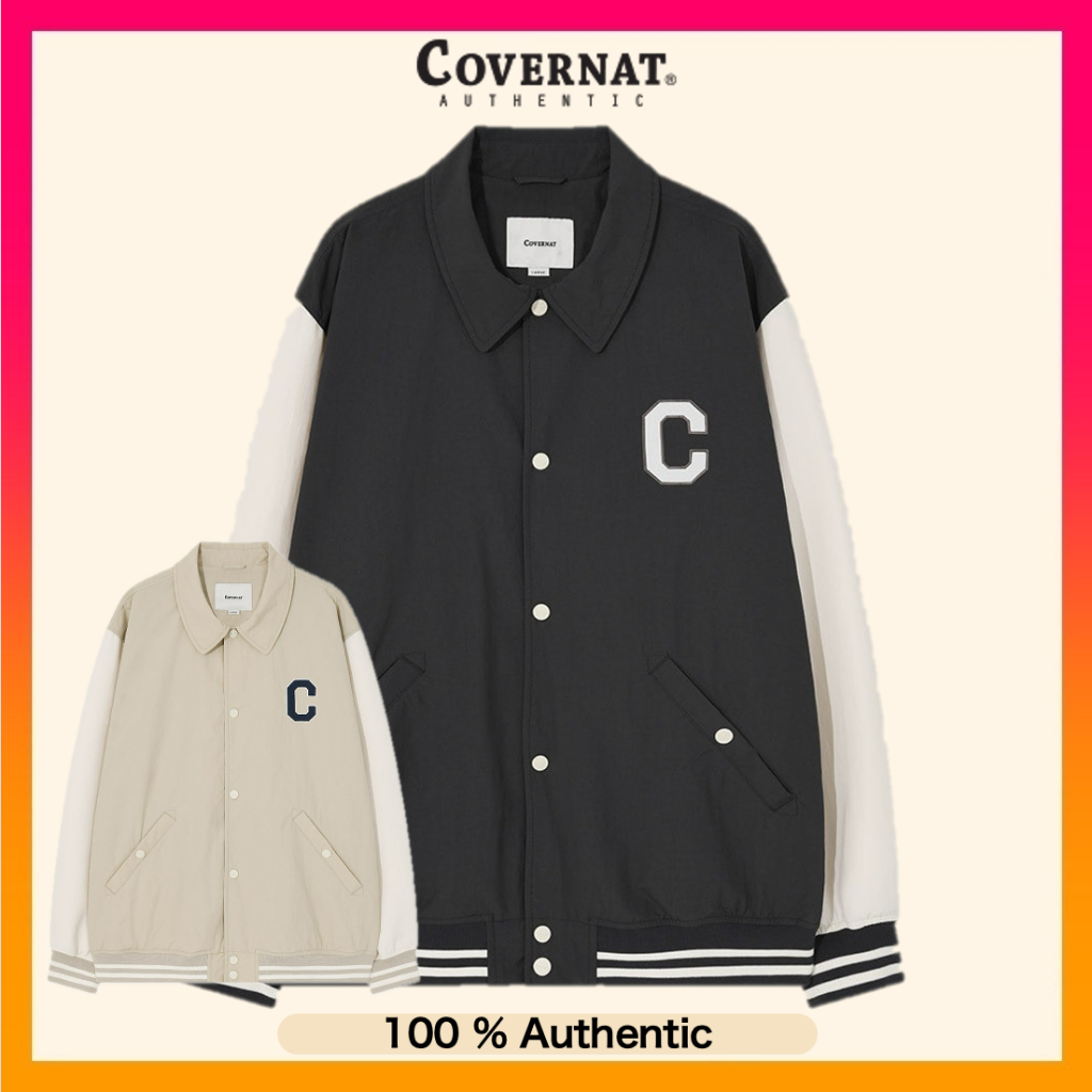 COVERNAT C Logo Collar Varsity Jacket - 2 Colors (2025 NEW) | Shopee ...