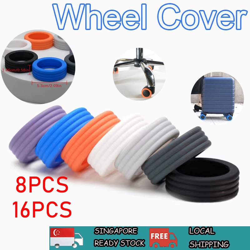 [SG Stock]8PCS/Set Silicone Luggage Wheel Protector Damping And Noise ...