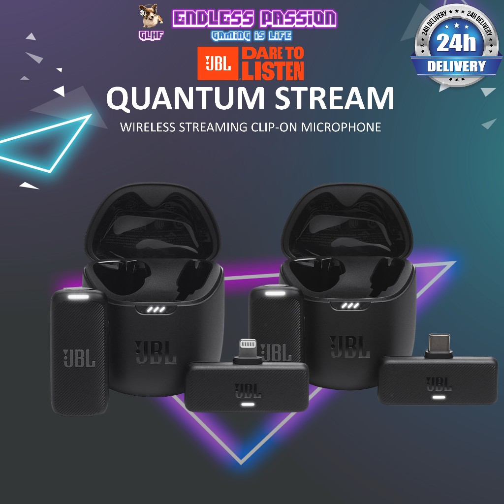 JBL Quantum Stream Wireless - Wearable Wireless Streaming Microphone ...