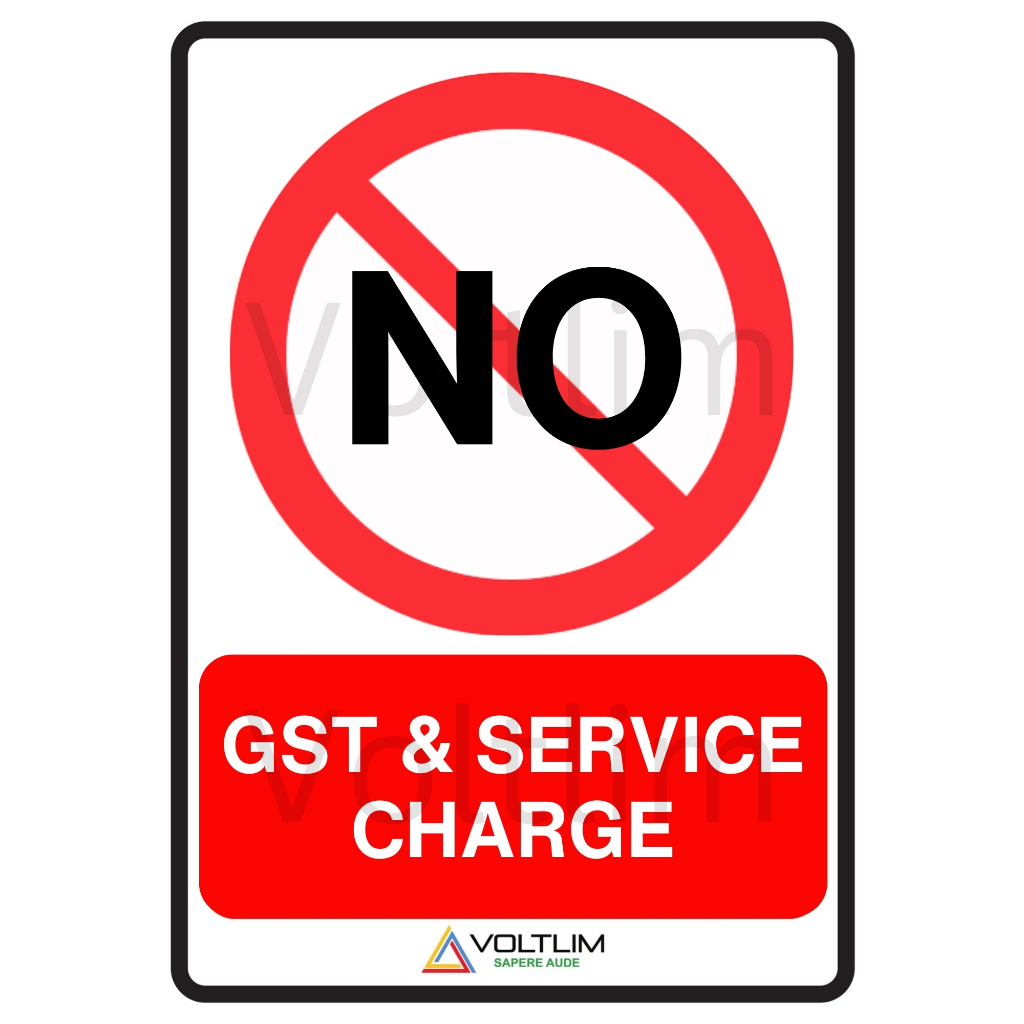 No GST & Service Charge Label Sticker (various sizes) | Shopee Singapore