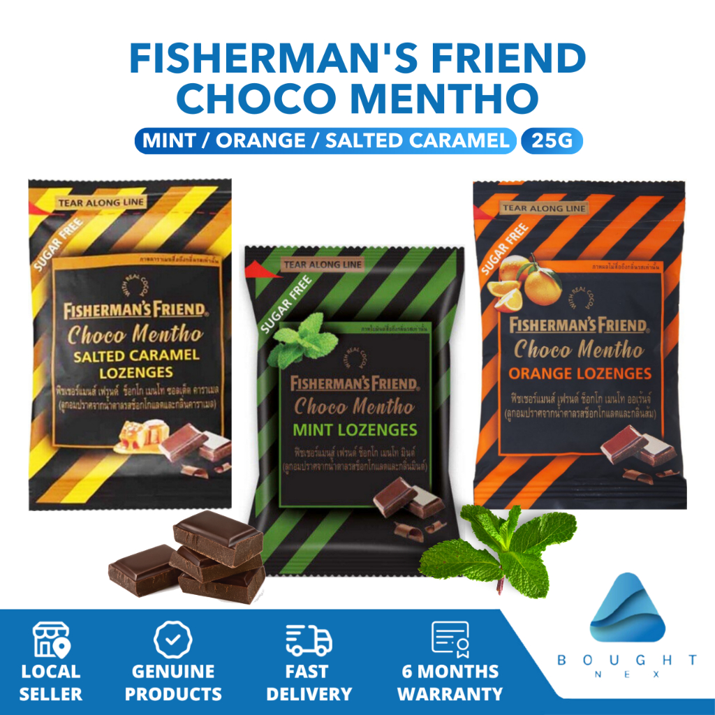 Fisherman's Friend Choco Mentho 25g Lozenges Soothing Delicious Relief ...