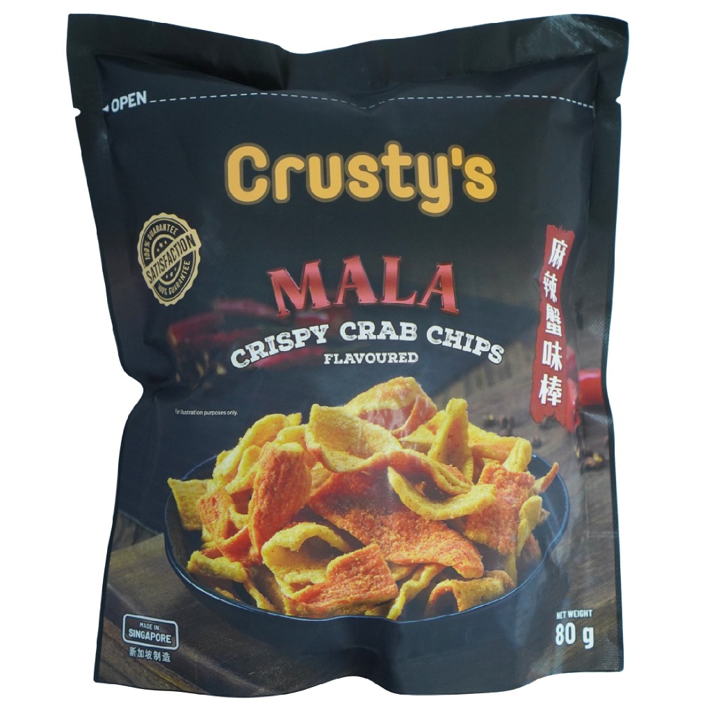 Crusty's Crispy Crab Chips Mala Flavoured (80g Packet) | Shopee Singapore